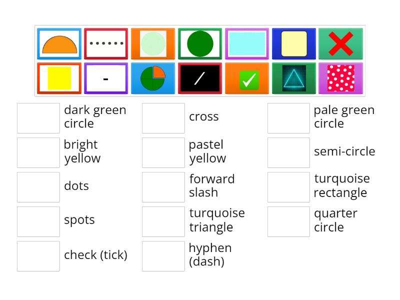 Shapes, marks, colours - Match up