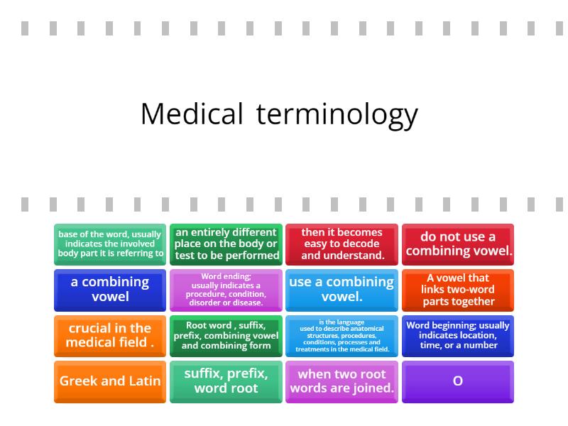 Medical Terminoloy-Introduction - Find the match