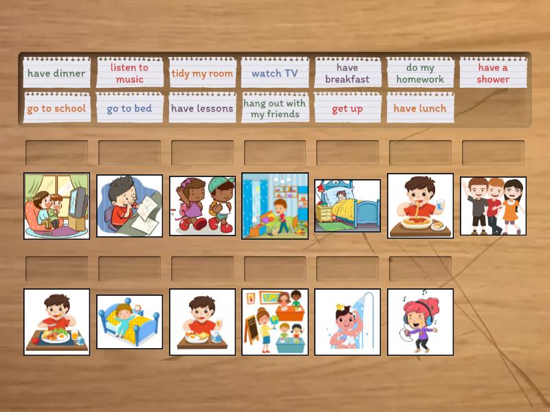 Daily Activities - - Match up