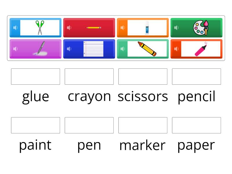 school supplies - Match up