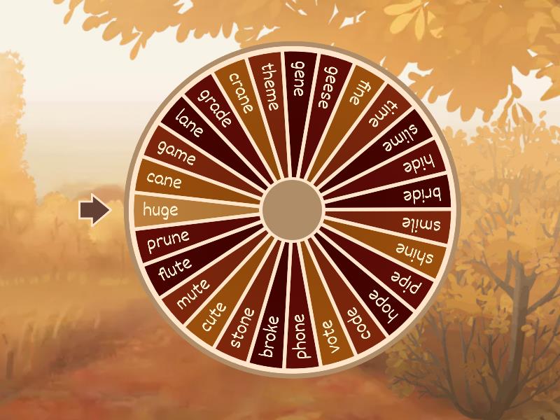 Spinning wheel - magic e words - MEIE - Spin the wheel