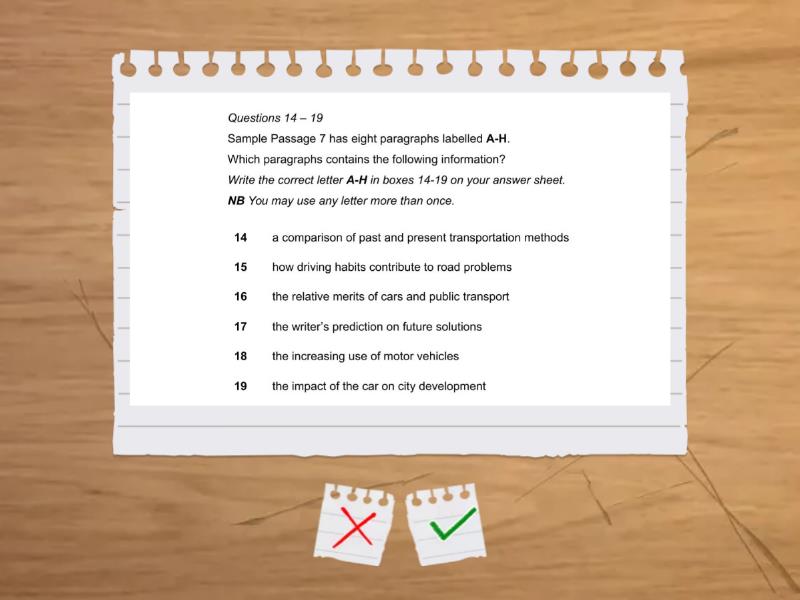 IELTS reading task types review - Flash cards