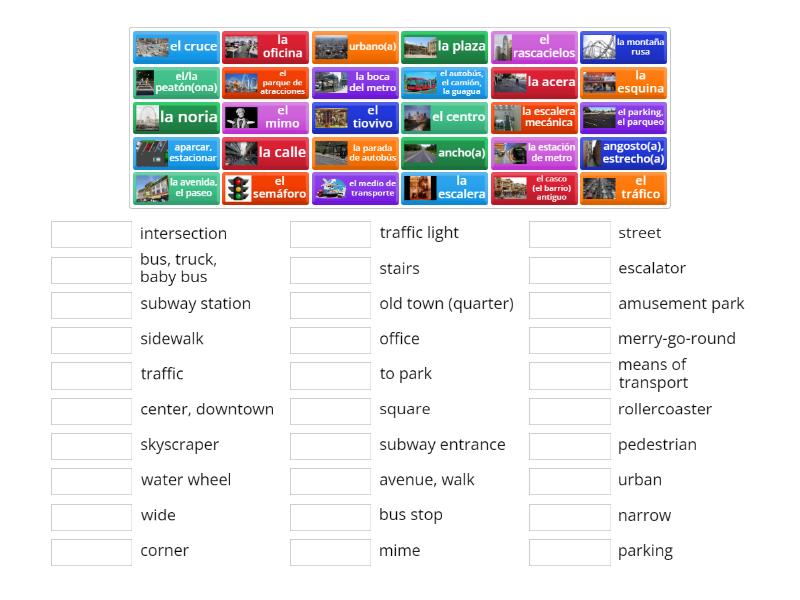 Vocabulario Ciudad - Match up