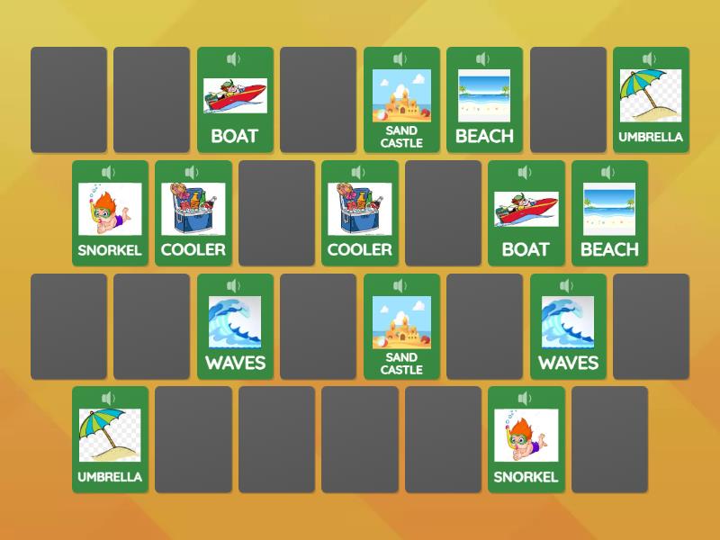 BEACH ADVENTURE! - MEMORY GAME - Matching pairs