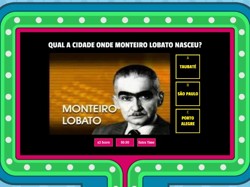 QUIZ SOBRE MONTEIRO LOBATO_BIBLIOTECA PEDAGÓGICA - Gameshow quiz