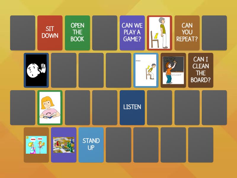 Classroom Language - Matching pairs