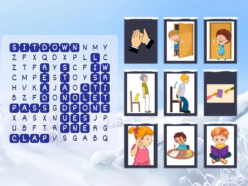 Action verbs. - Wordsearch