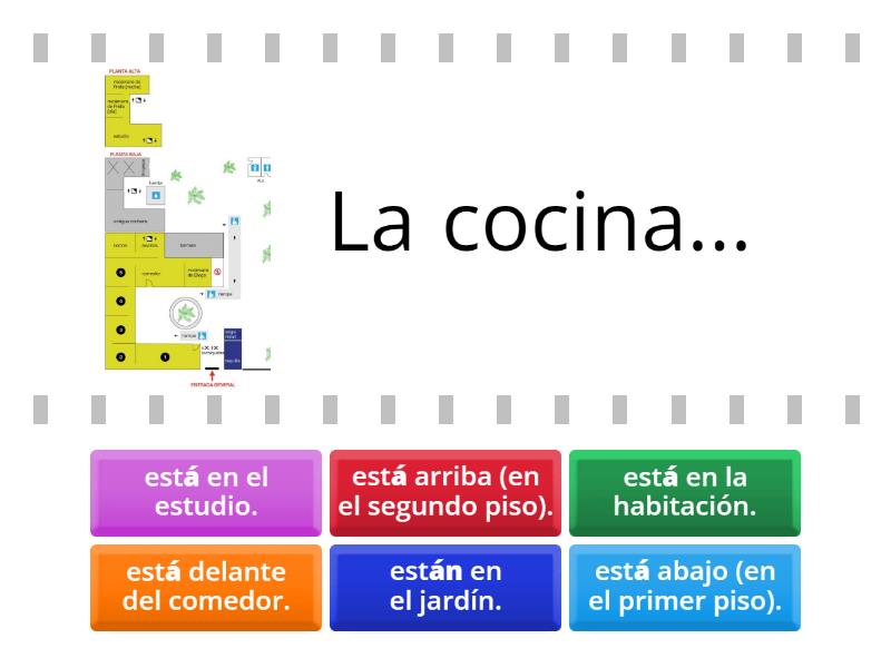 Repaso ESTAR + partes de la casa, muebles y objetos - Find the match