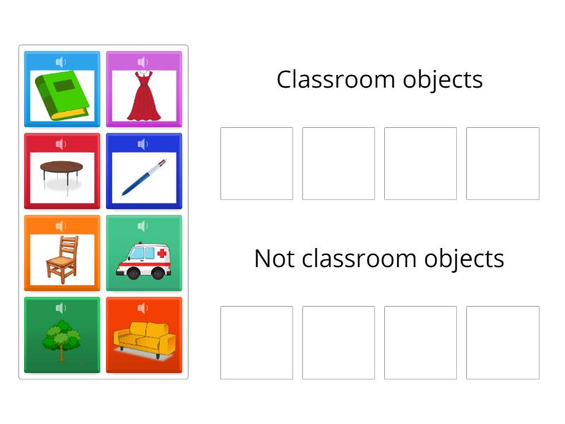 Classify classroom objects - Ordenar por grupo