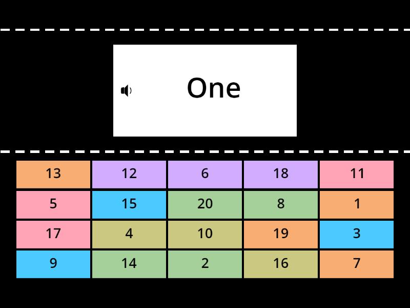 Numbers 1-20 LISTENING PRACTICE - Find the match