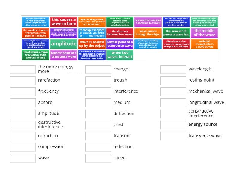 Wave Vocabulary - Match up