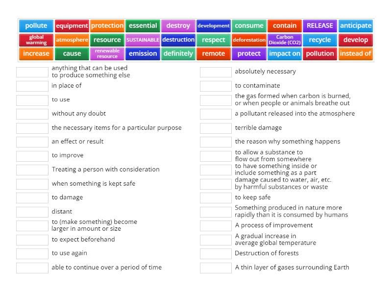 I B1+ Workbook Unit 2. Back to nature 2.3 /2.4 - Match up