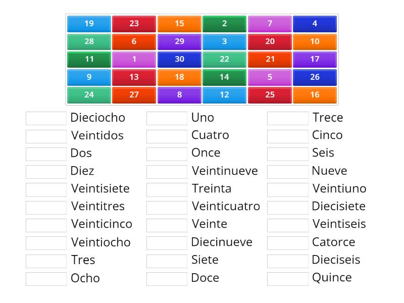 JUGUEMOS A CONTAR - Match up
