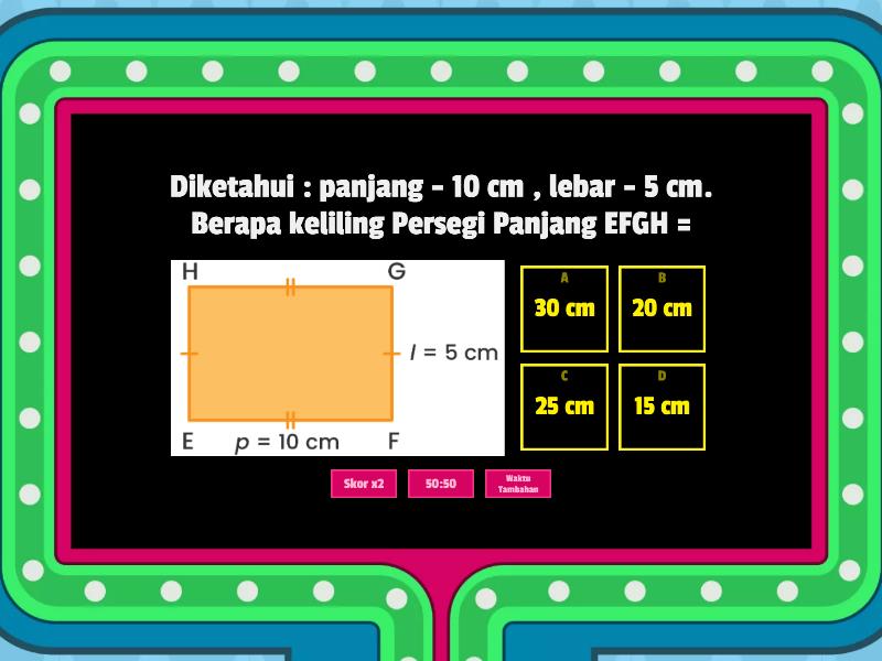 Bangun persegi dan persegi panjang - Kuis gameshow
