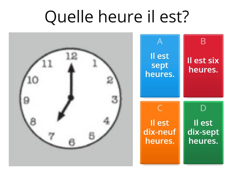 Quelle heure il est? - Cuestionario