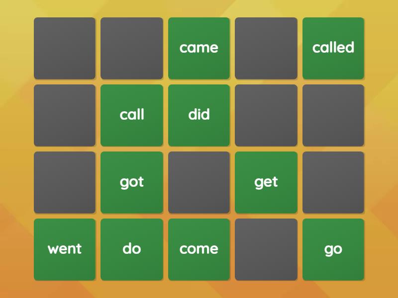 Match past simple and base verbs - Matching pairs