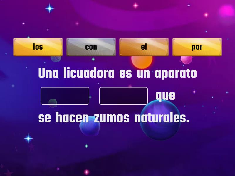 preposición + el que/la que... - Complete the sentence