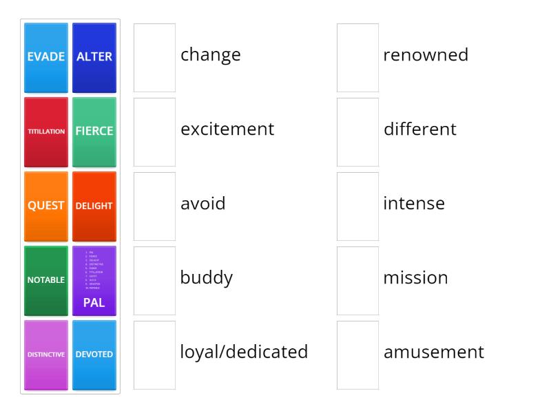 Video Games Vocabulary 1 - Match up