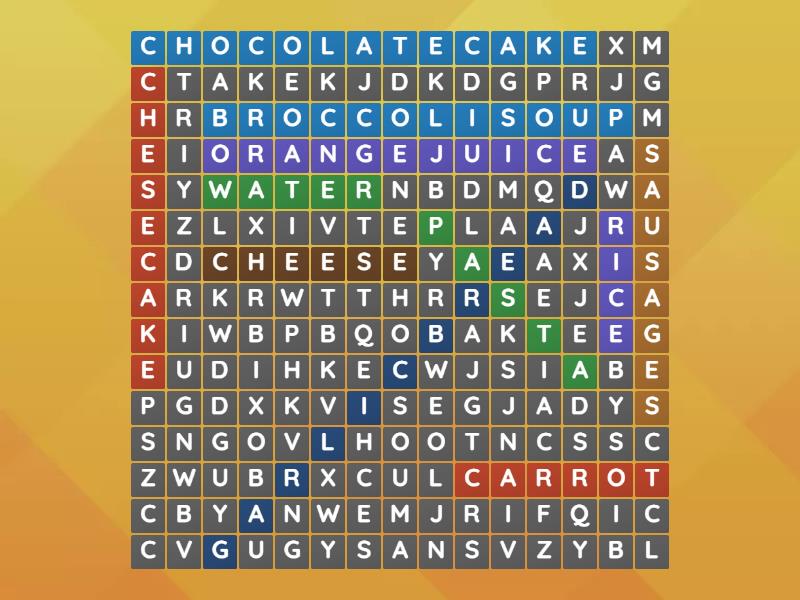 alphabet soup of food - Wordsearch