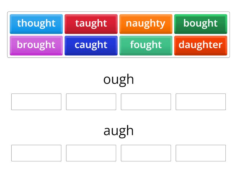 augh and ough words - Group sort