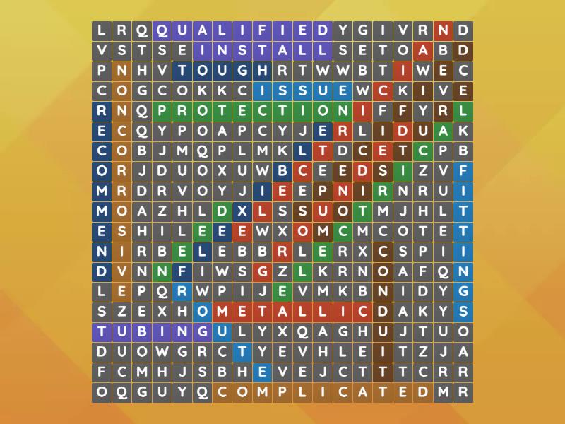Conduit systems - Wordsearch
