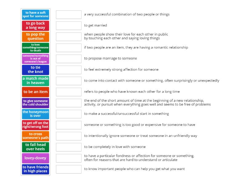 Relationship idioms - Match up