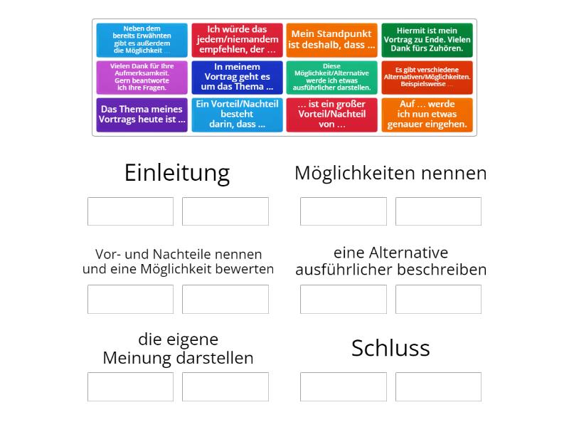BL B2.3 Kapitel 11 Vortrag halten Redemittel - Group sort