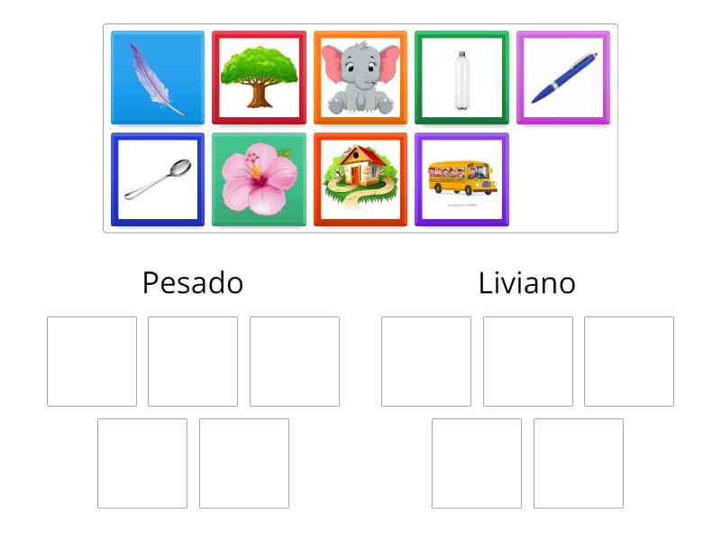 Relaciona Liviano o Pesado - Group sort