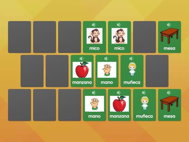 Juego de parejas con la letra M - Matching pairs