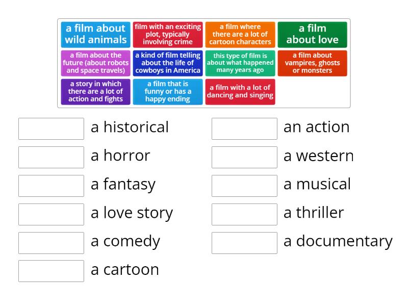 Types of films - Match up