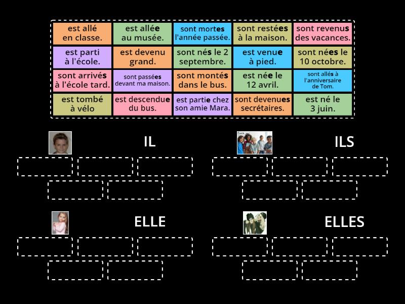 Trier les verbes ( accord du sujet/Angleichung) - Group sort