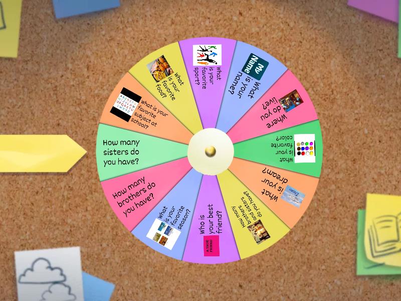 All About Me - Wheel activity - Spin the wheel