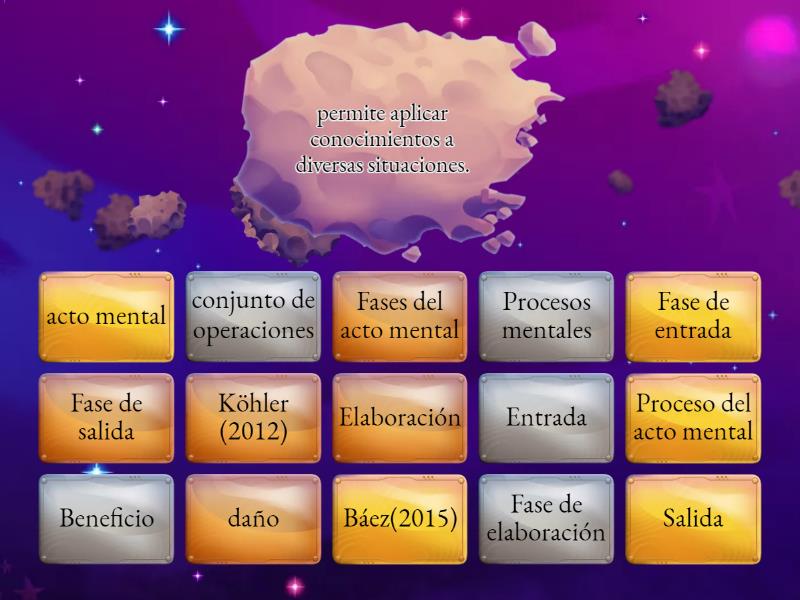 Funciones cognitivas del acto mental - Find the match