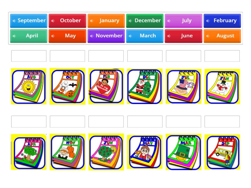 12 months of the year - Match up