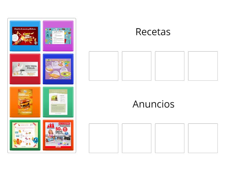 Recetas o anuncios - Group sort
