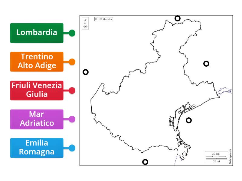 Veneto carta muta - confini - Labelled diagram