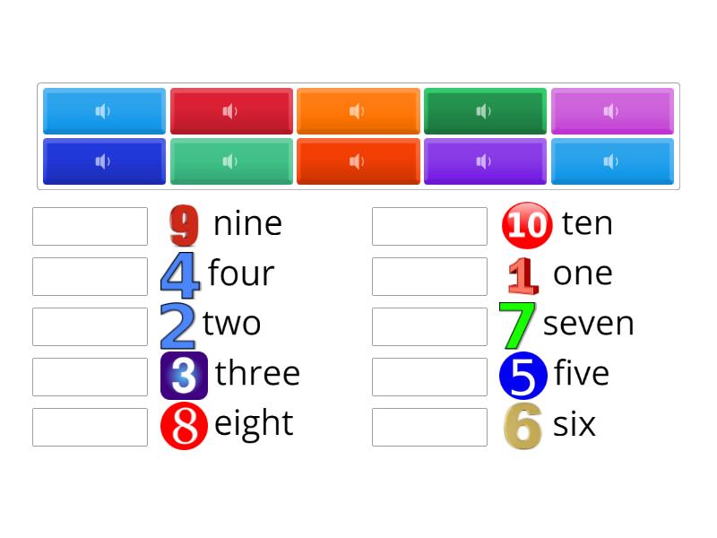 Number 1-19 - Match up