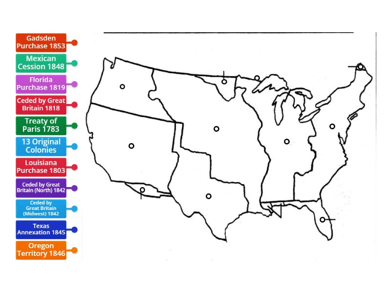U.S. Territory Acquisitions - Labelled diagram