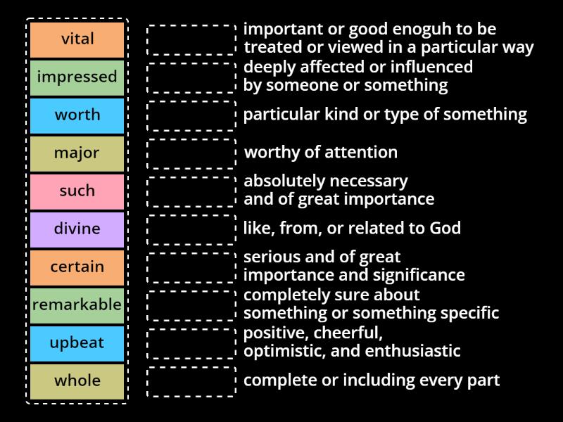 Random adjectives 1 - Match up