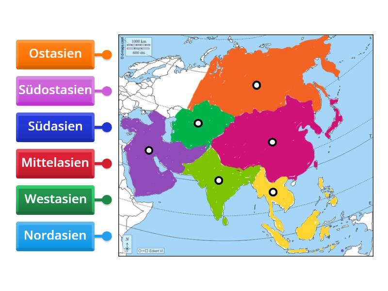 Grossregionen Asien - Labelled diagram