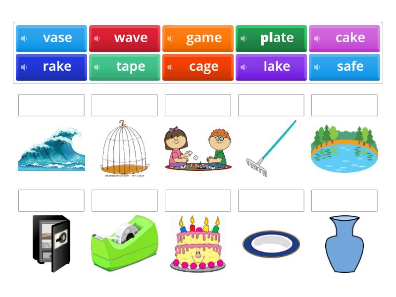 Long 'a' Words Practice (1) Magic 'e' find the match - Match up