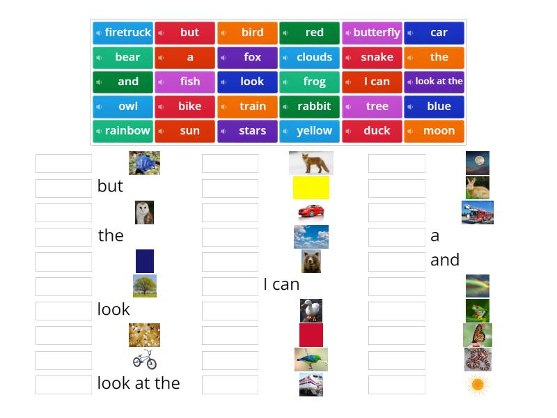 AMPLIFY EARLY VOCAB - Match up