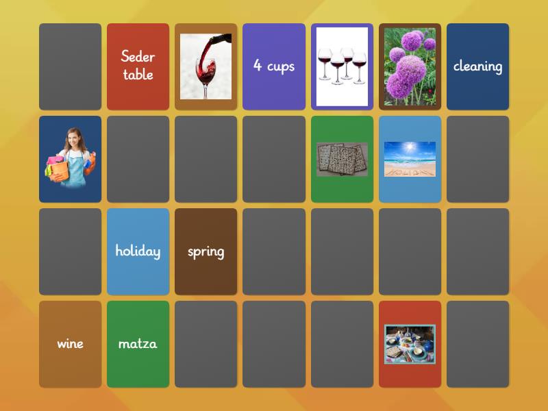 Passover Memory Game - Matching pairs