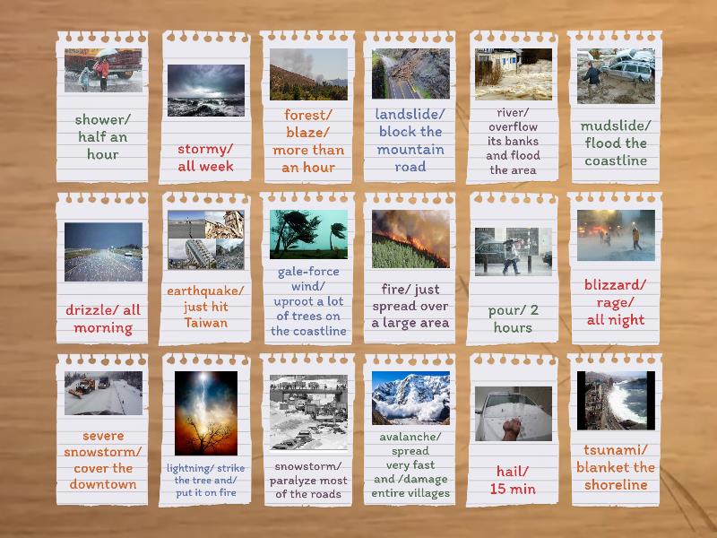 weather, natural disasters past + present - Flip tiles