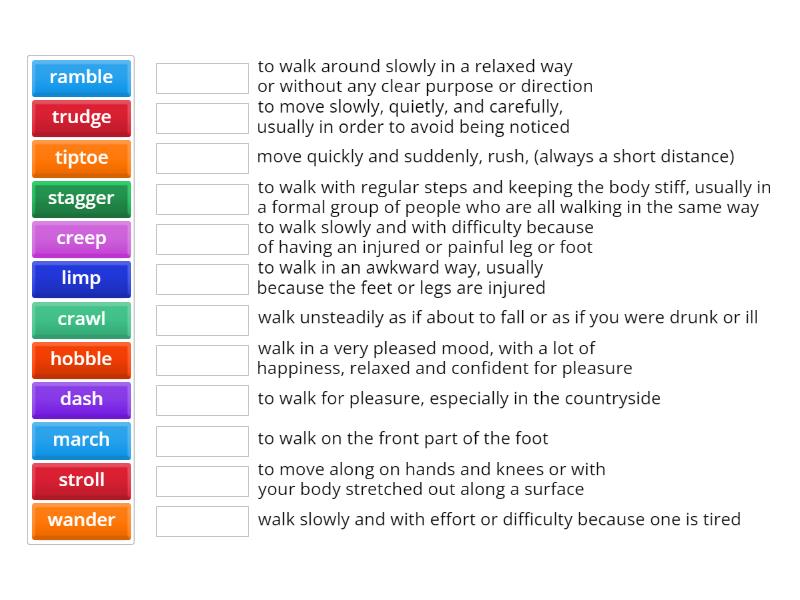 Ways of walking - Match up