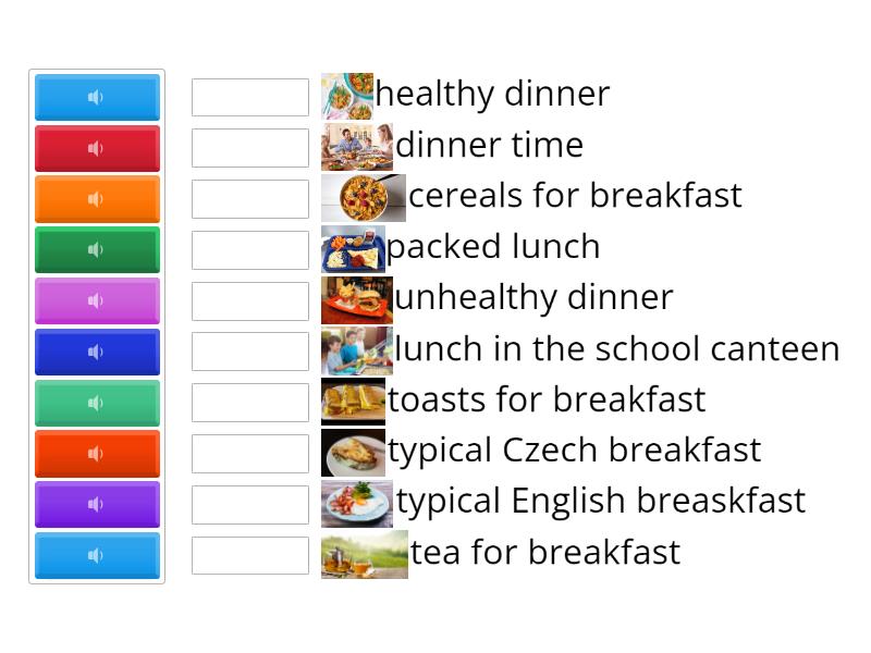 Breakfast / lunch / dinner - Match up