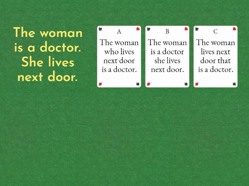Combining sentences with defining relative clauses - Win/Lose - Win or ...