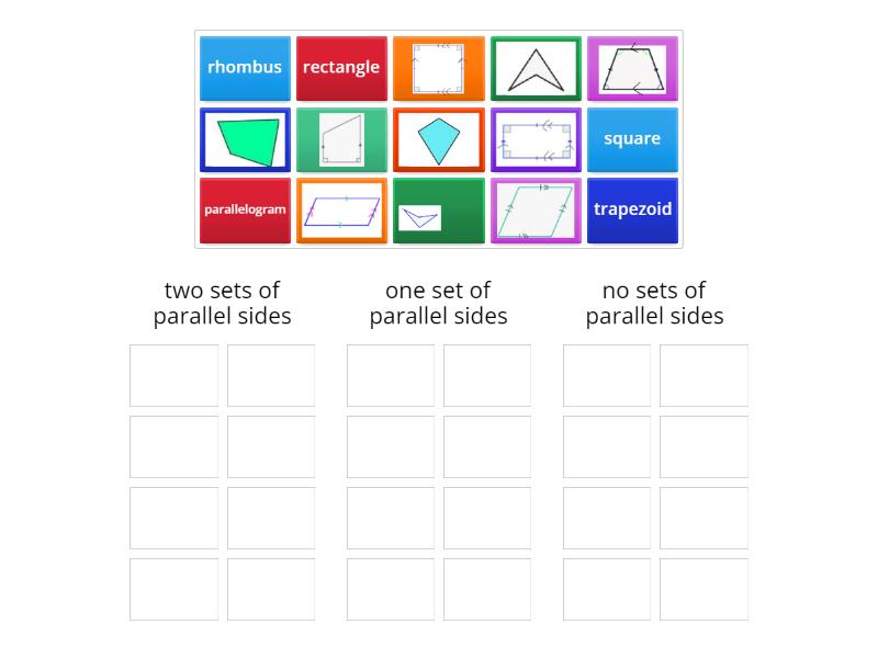 Quadrilaterals: Parallel Side Sort - Group sort