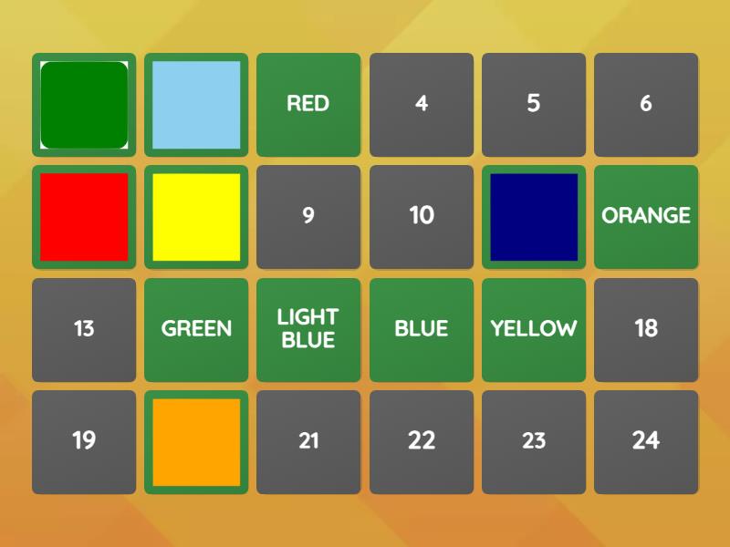 Colours memory game - Matching pairs