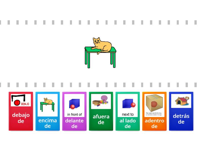 Preposiciones de lugar - Find the match